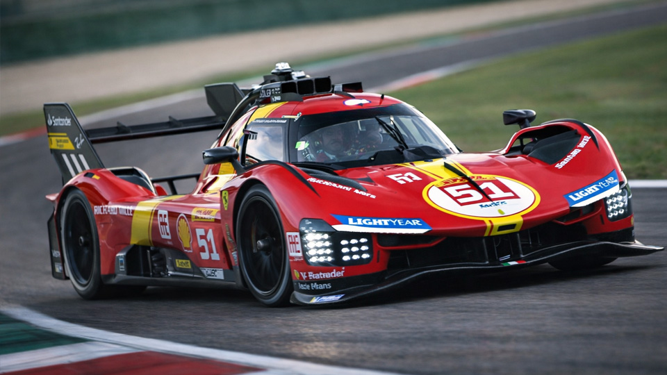 Robert Kubica drives Ferrari 499P at Imola