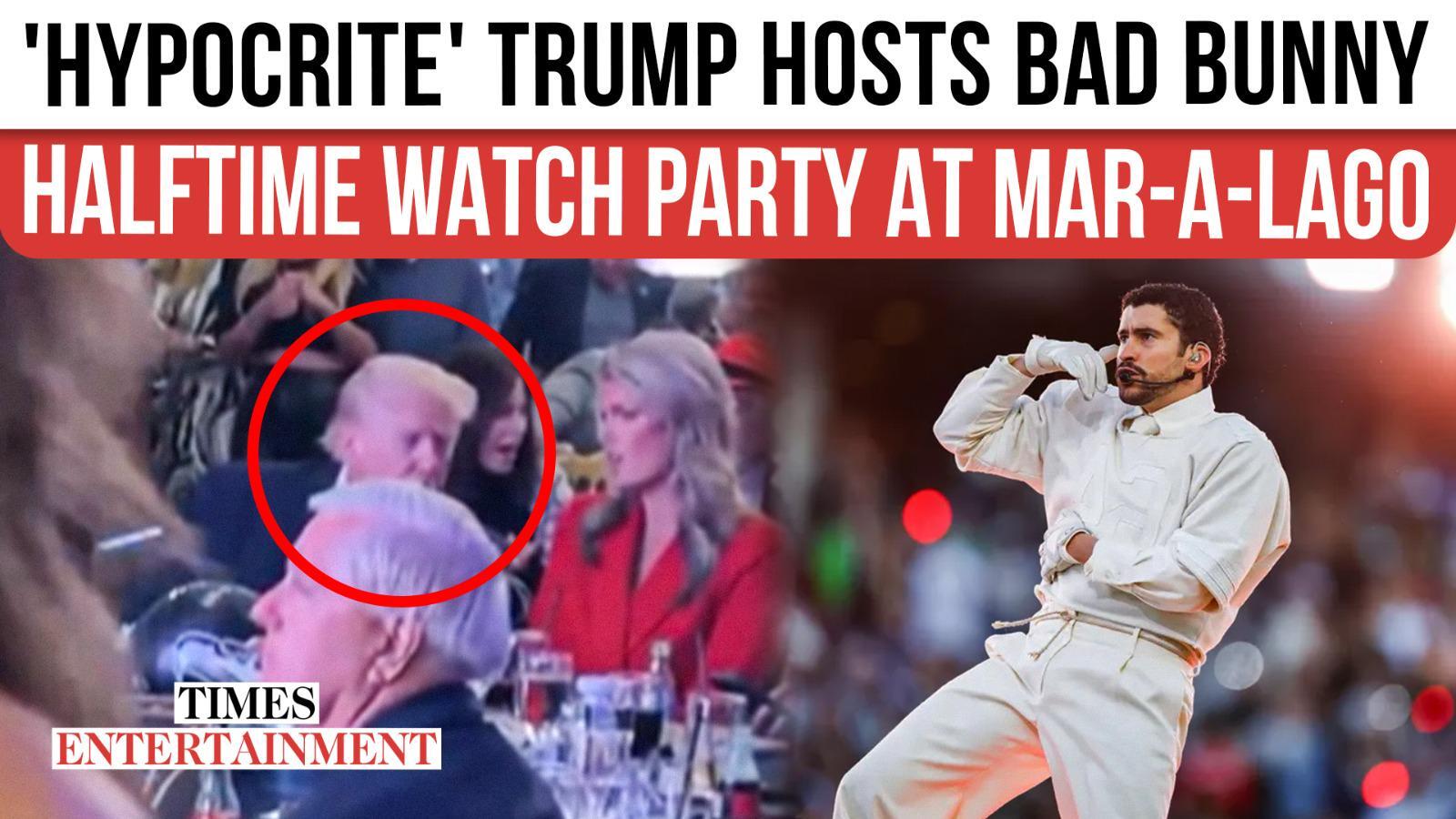 Viral video shows Bad Bunny's halftime show playing at Trump's Super ...