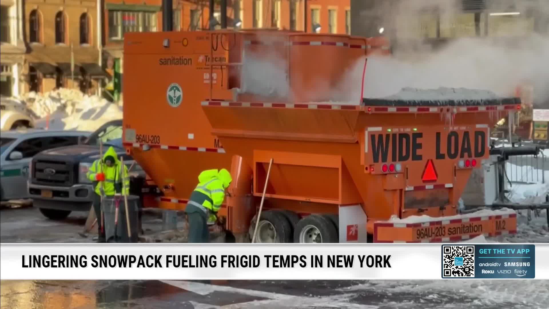 New York breaks out hot tubs to melt mountains of snow
