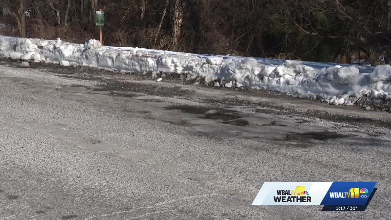 Potholes forming as Baltimore City continues to clear snow