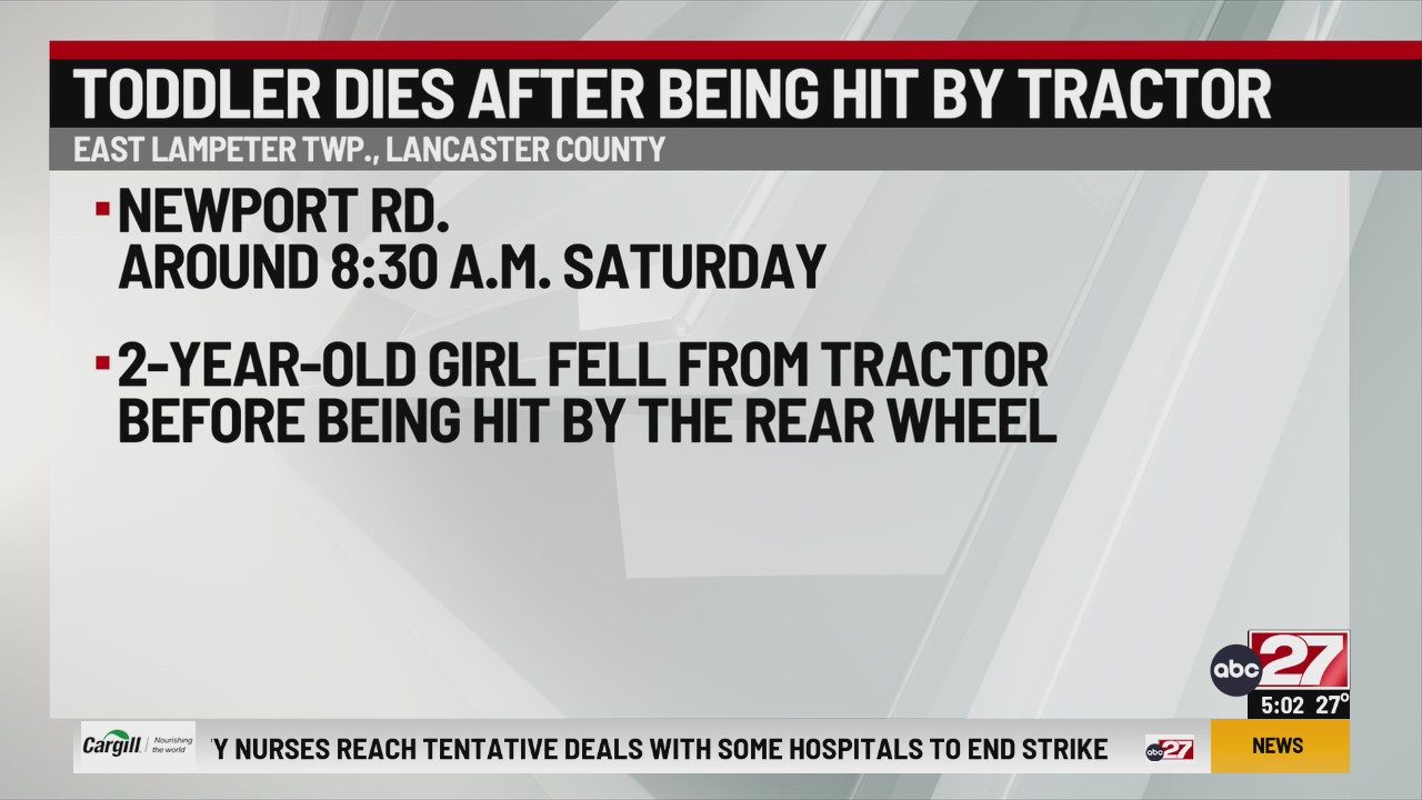 Two-year-old dead after Lancaster County tractor incident