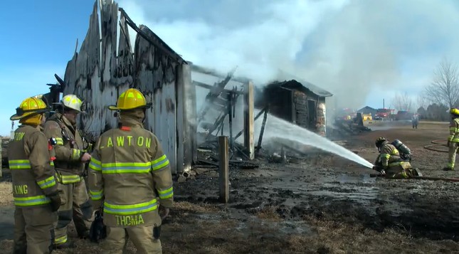 2 barns destroyed in Lawton-area grass fire