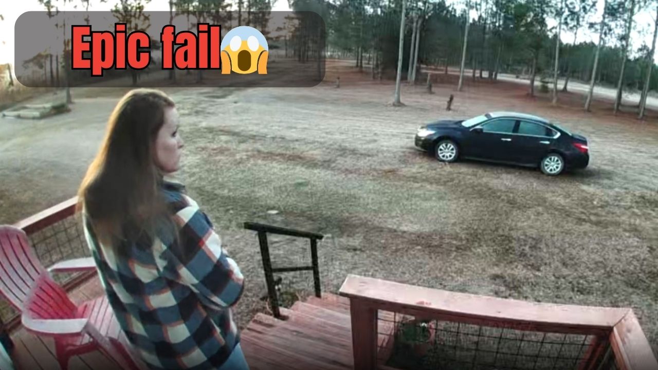 Woman learns winter lesson after slipping on icy steps