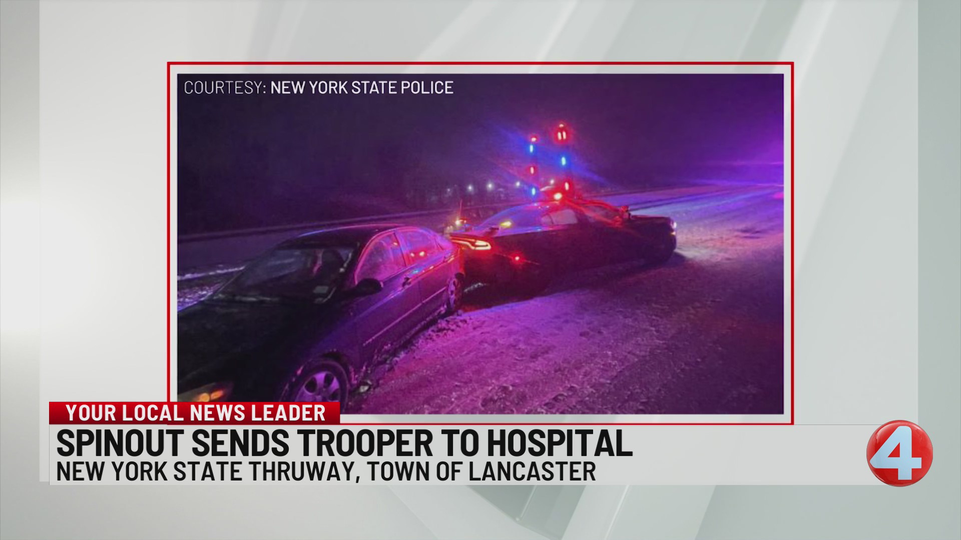 New York State Police trooper injured by crash in Lancaster
