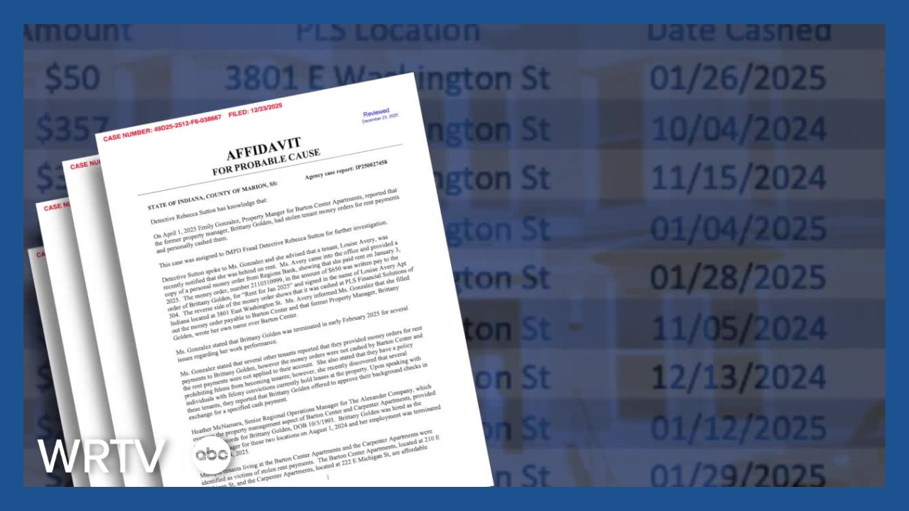 Indianapolis apartment tenants victimized in $20K rent payment theft scheme