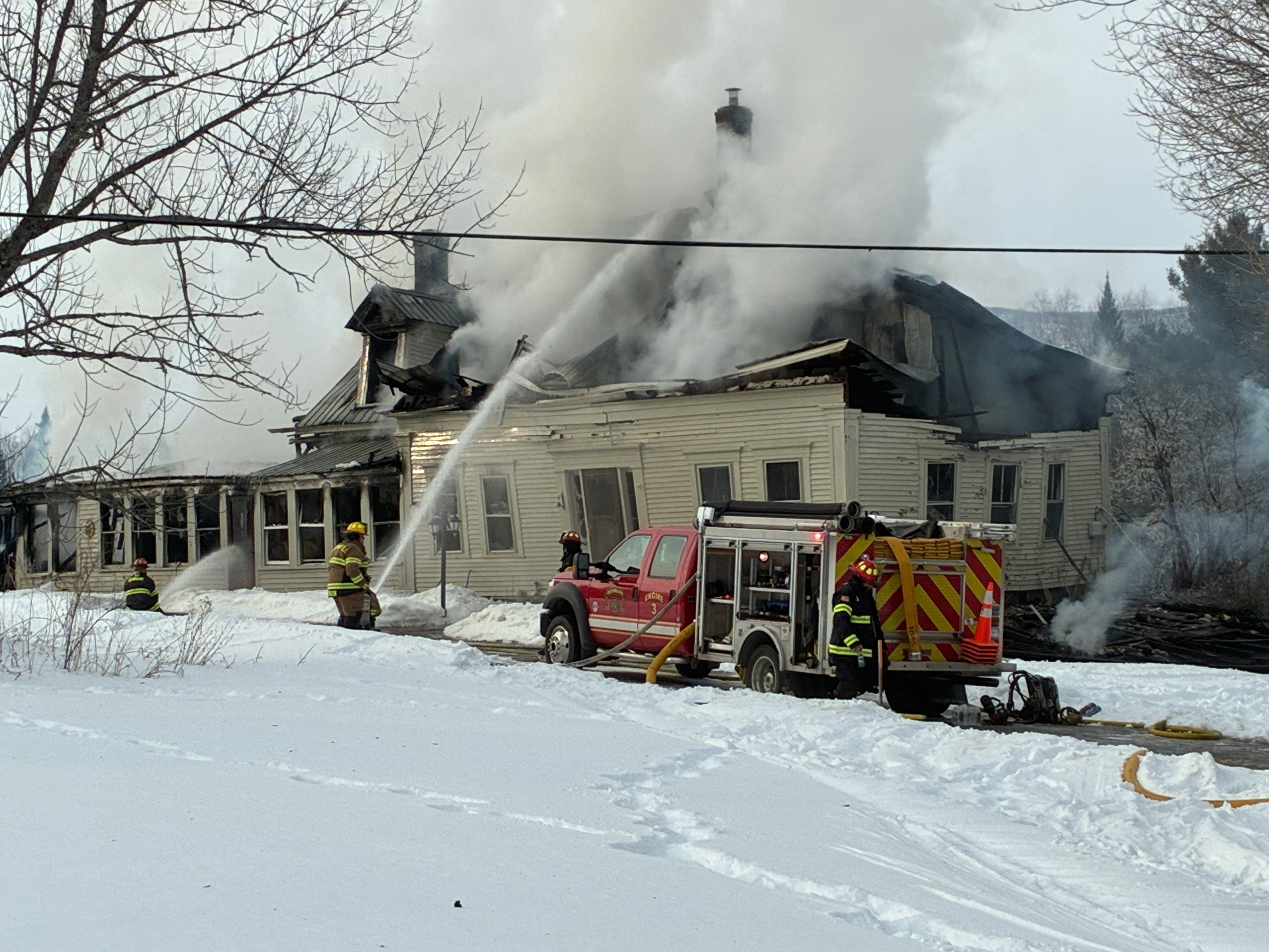 Home destroyed, firefighter injured after fire in Denmark