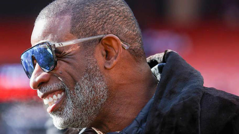 Deion Sanders steals spotlight coaching flag football before Super Bowl LX