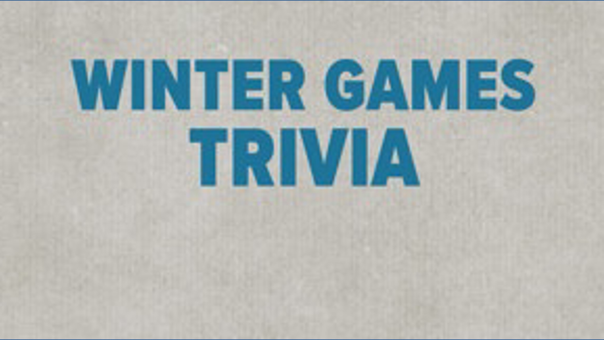 Winter Games trivia: When were the first Winter Games held?