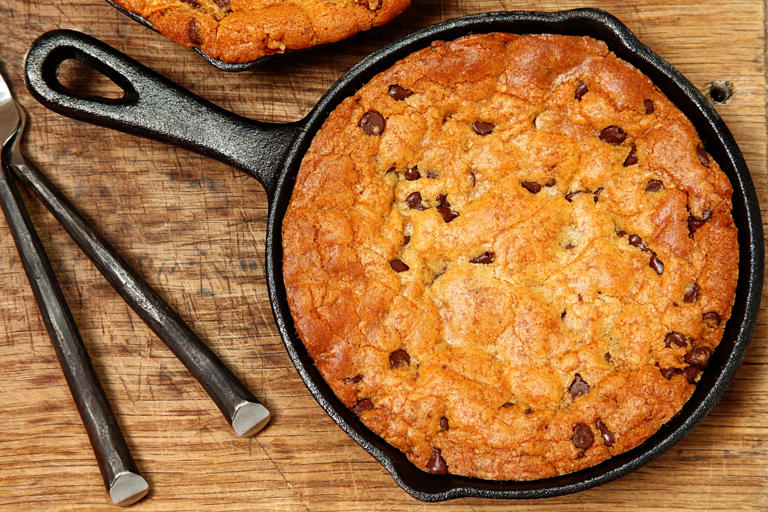 Gooey giant chocolate chip cookie cake recipe