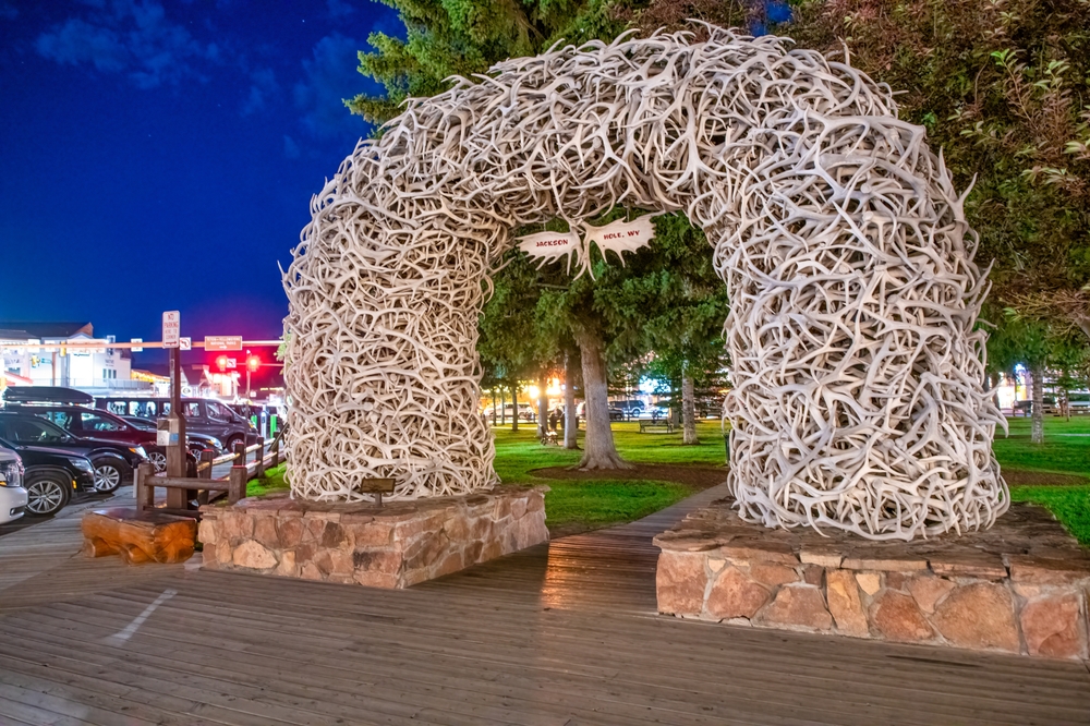Wyoming’s wildest town sits under elk antler arches with wolves out back