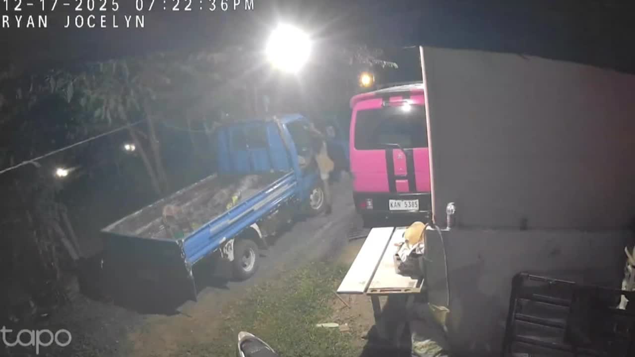 Close call as pickup truck reverses while a girl is inside in Barili ...