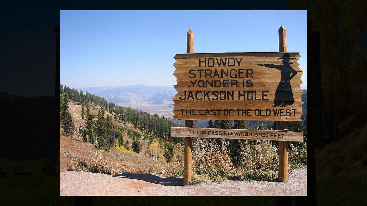 Wyoming’s wildest town sits under elk antler arches with wolves out back