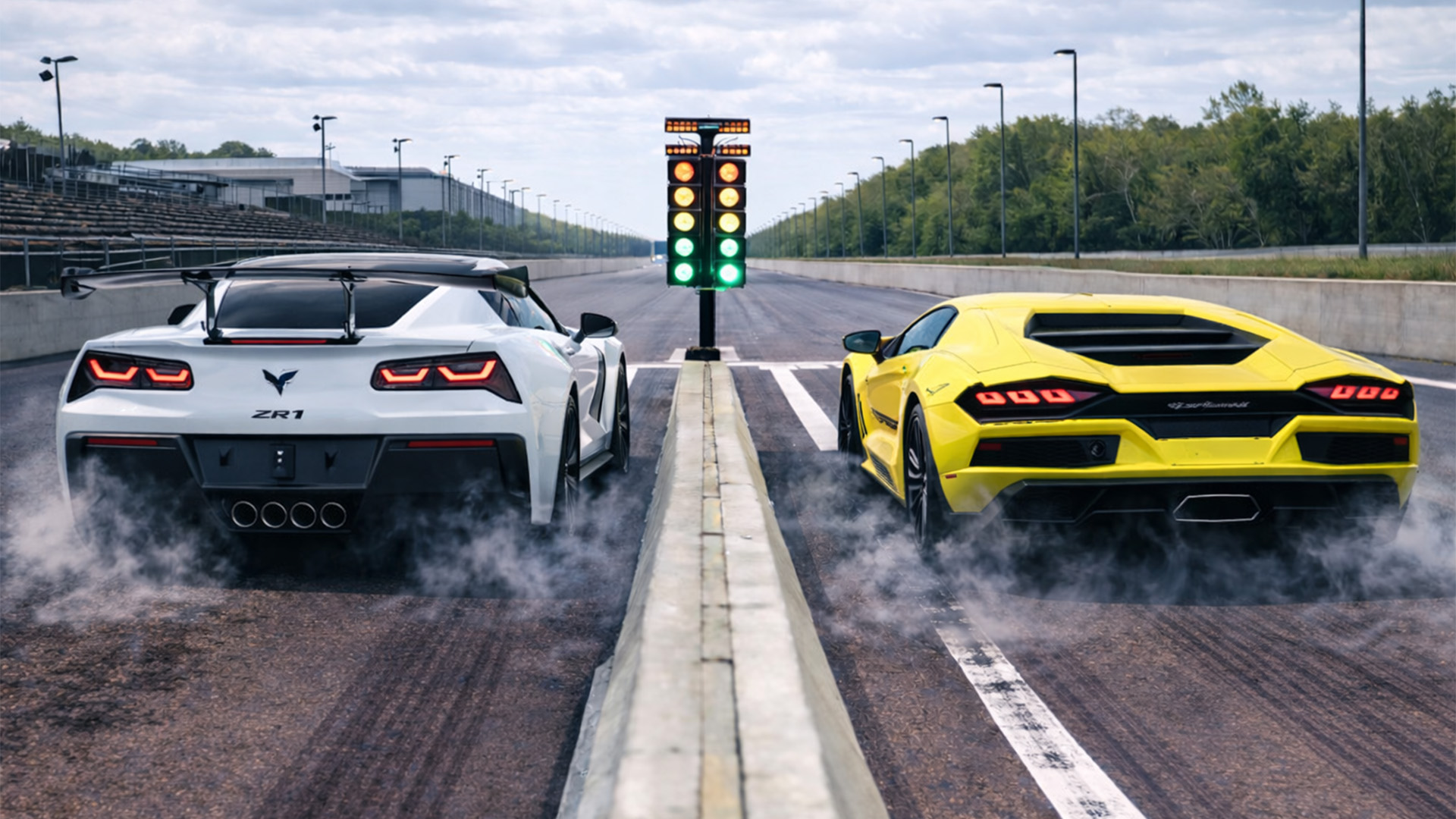 First Corvette ZR1 vs Lamborghini Revuelto drag race