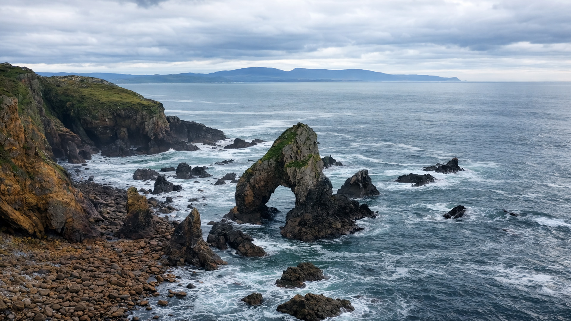 A natural arch by the Irish Sea