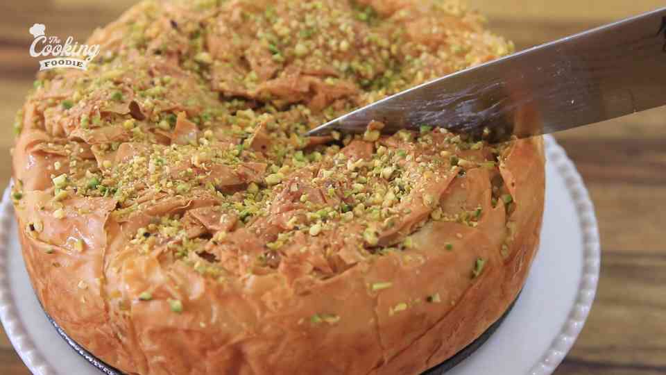 That first bite of baklava cheesecake… honey, nuts, and creamy cheesecake