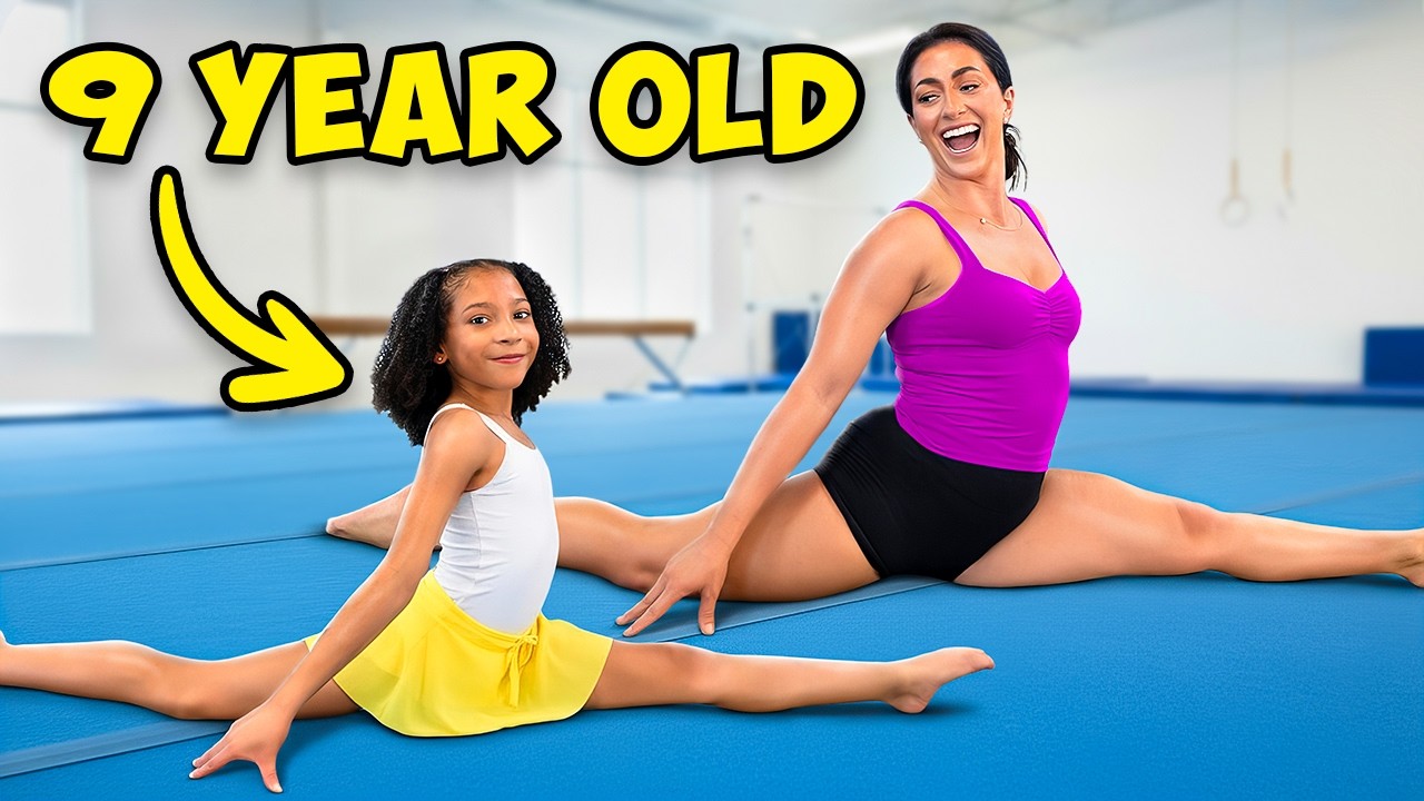 Acrobat challenges the smallest pro gymnast to an intense challenge