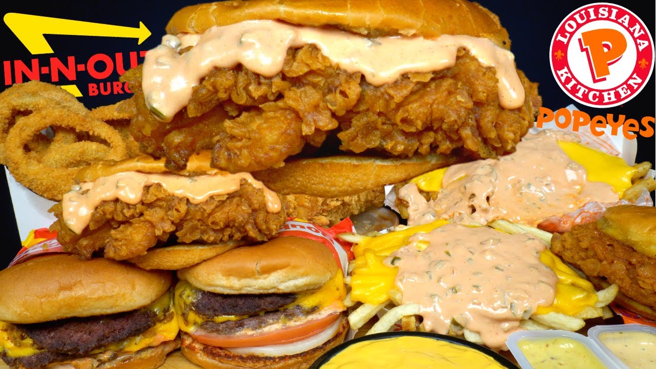 Popeyes and In-N-Out Burger food challenge