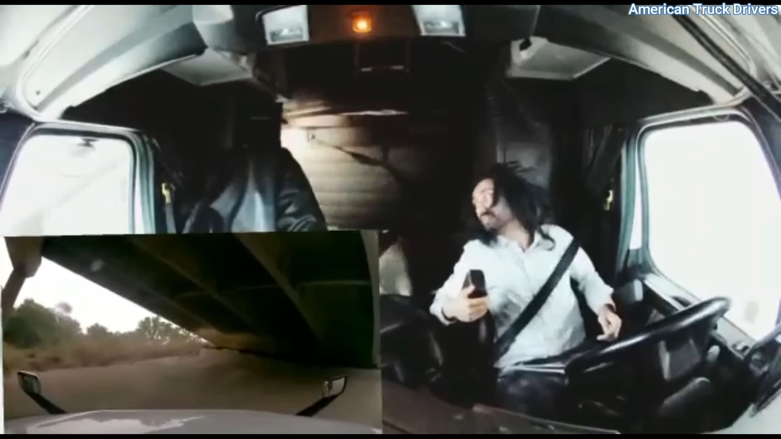 A sleeping truck driver went over an overpass and fell below