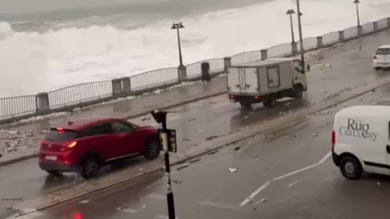 Coastal shores face brutal waves as Storm Harry hits with full force