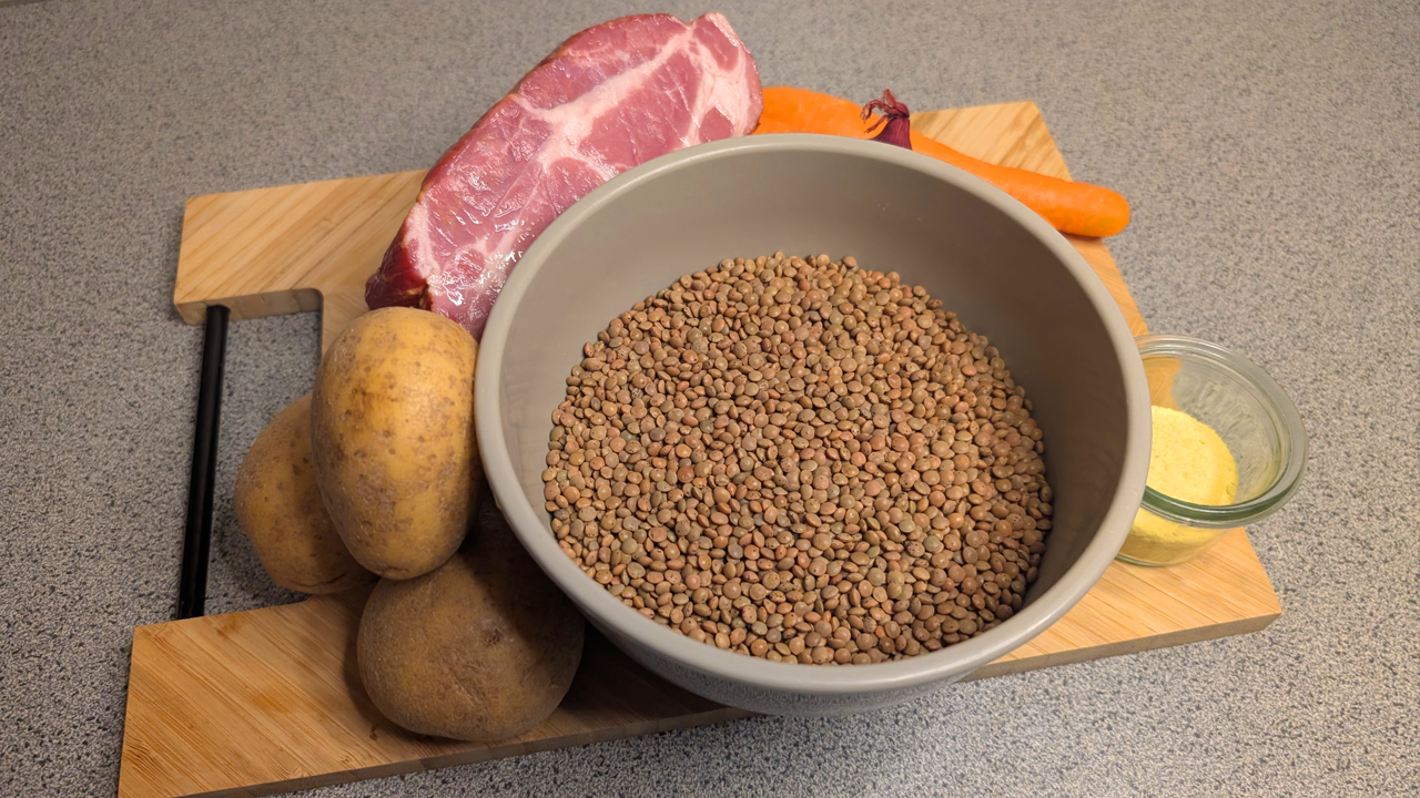 German lentil stew with kasseler, a classic East German recipe like my ...