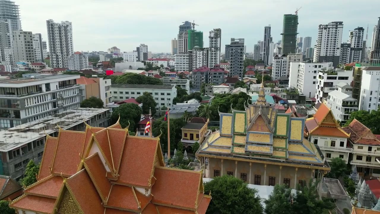 Phnom Penh, Cambodia: Drone tour of temples and towers