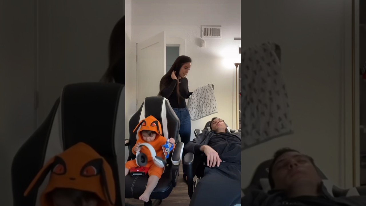 Dad pretends to sleep when mom questions gaming