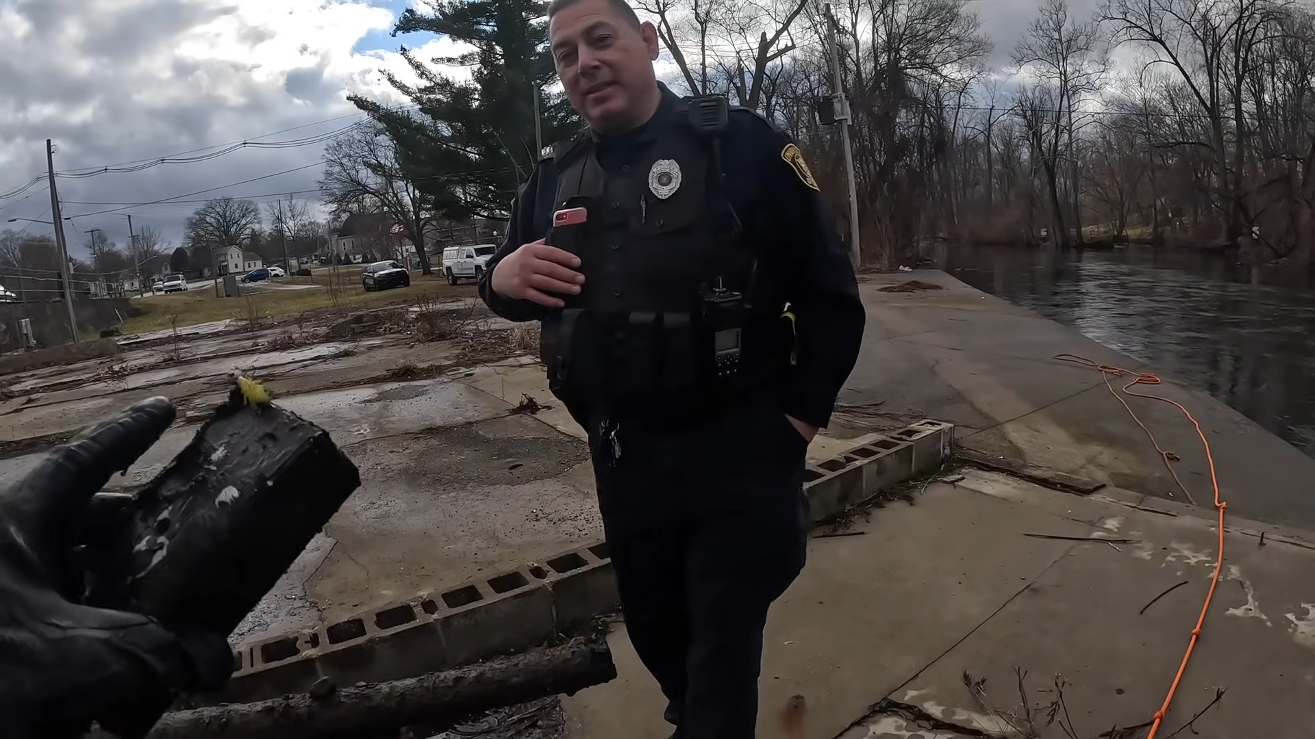 Out of nowhere - a cop confronted us while magnet fishing