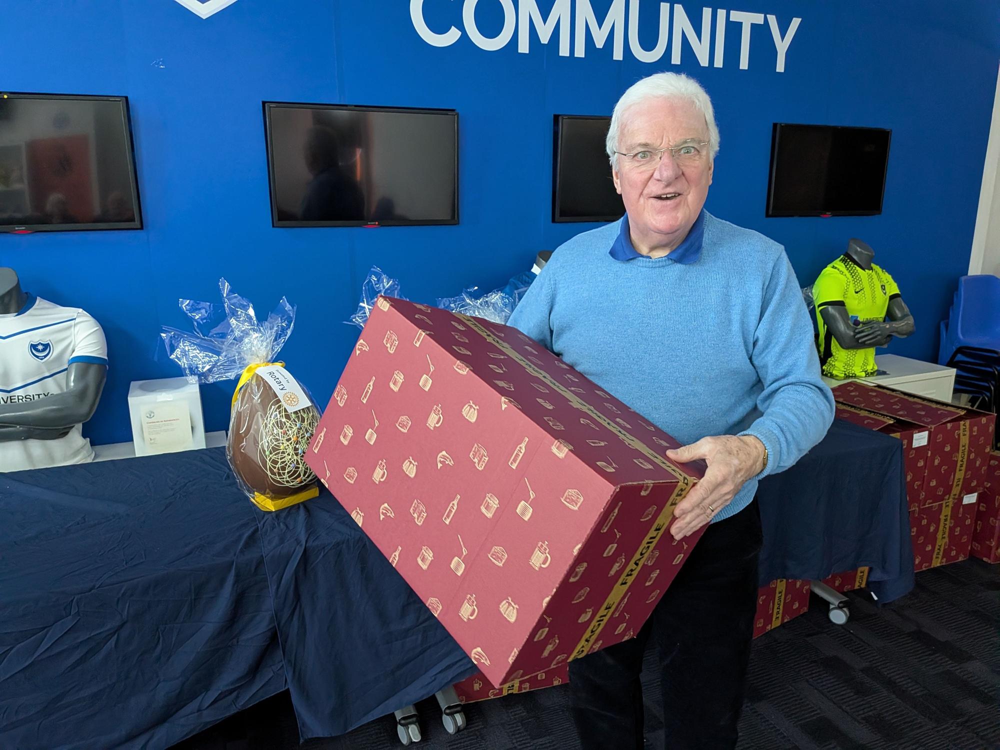 Easter bunny arrives early for rotary with giant eggs