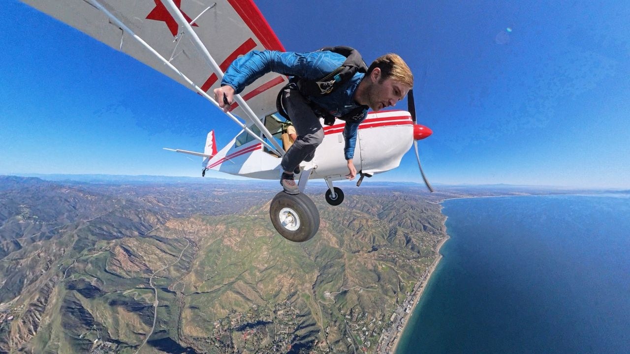 Jump was clean… then wind shifted over