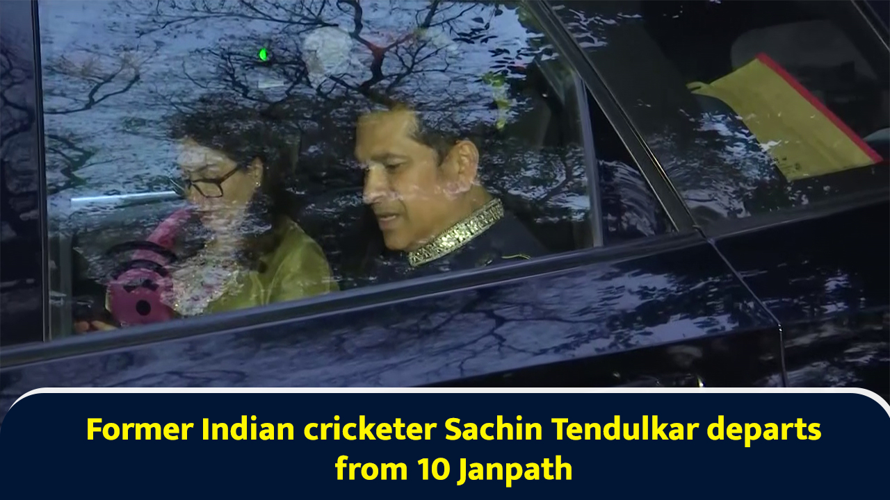 Former Indian cricketer Sachin Tendulkar departs from 10 Janpath