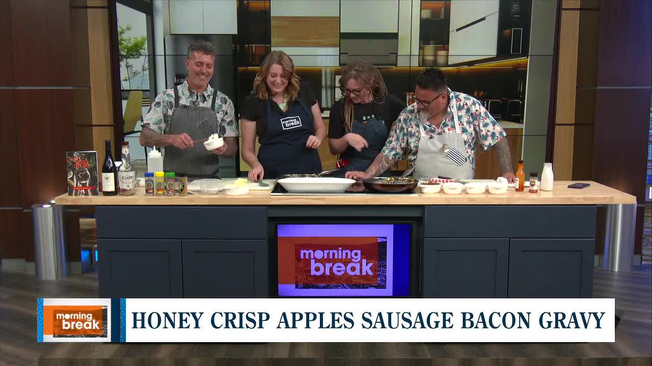 KOLO Cooks: Honey crisp apples sausage bacon gravy with creamy ...