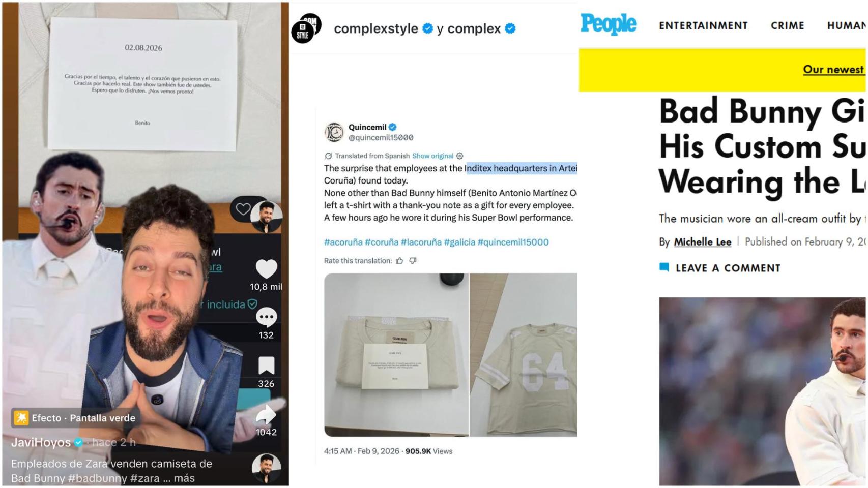 El regalo que Bad Bunny hizo a los trabajadores de Inditex da la vuelta ...