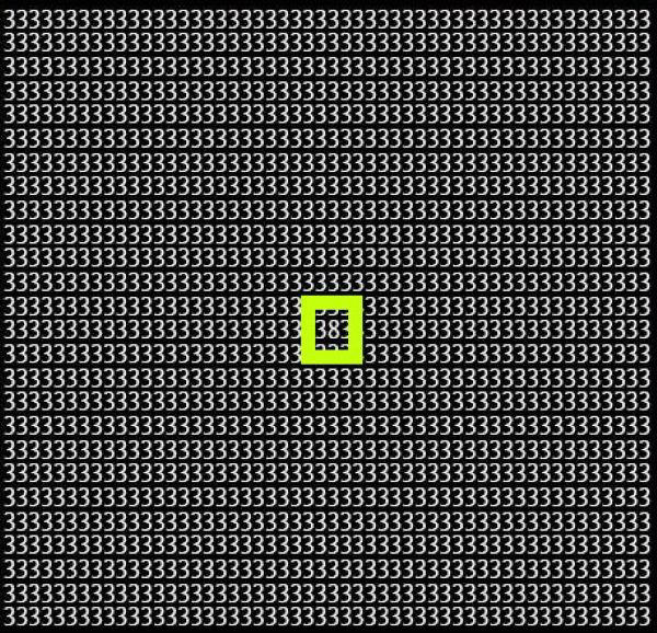 Timed optical illusion puzzle: Search for the hidden 8 in a grid of ...