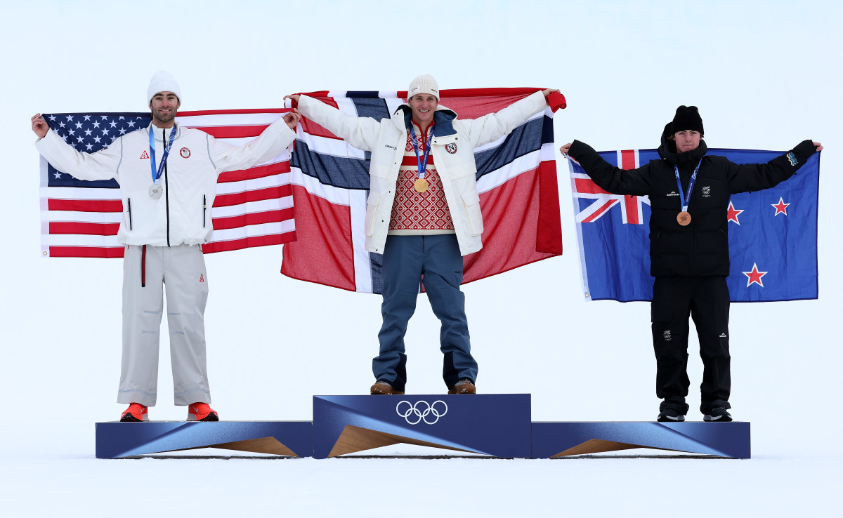 American Alex Hall wins silver medal in Olympic ski slopestyle