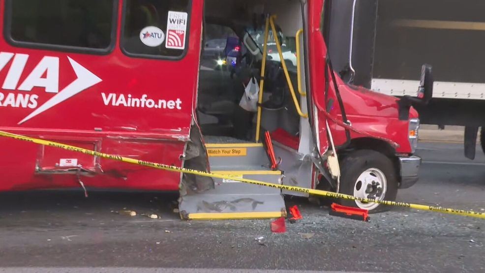 Crash involving SAPD car, UPS truck, and VIA bus send three to hospital