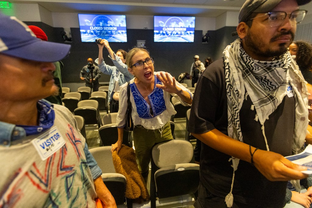 Another week of chaos as LA police commission meeting drowned out by ...