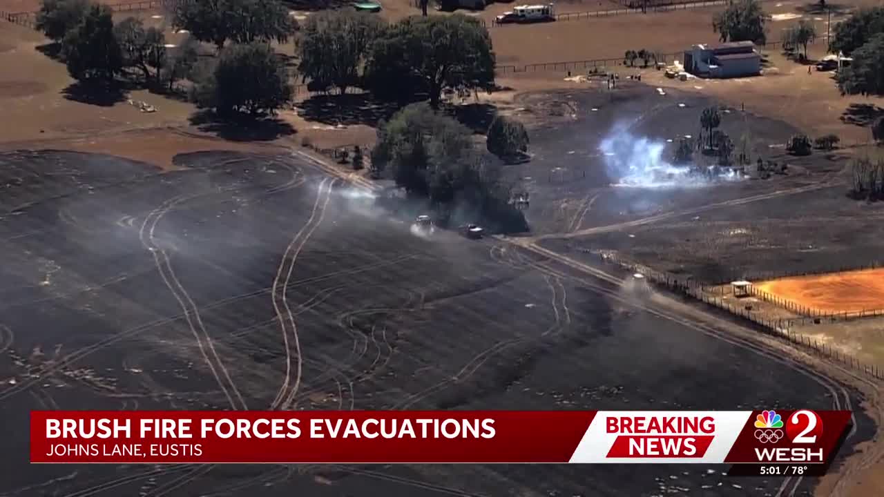 Structures in danger: Brush fire shuts down roads, forces evacuations ...