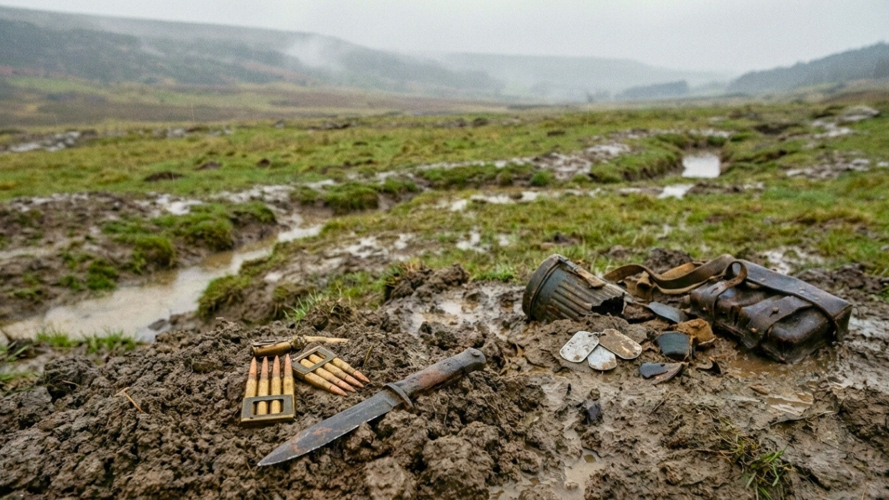 British and German relics discovered only meters apart on the Western Front