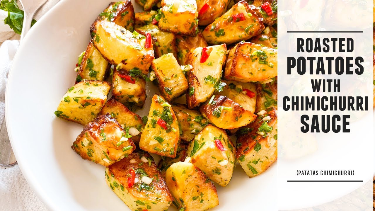 Roasted potatoes with chimichurri sauce: A flavor-packed side dish recipe