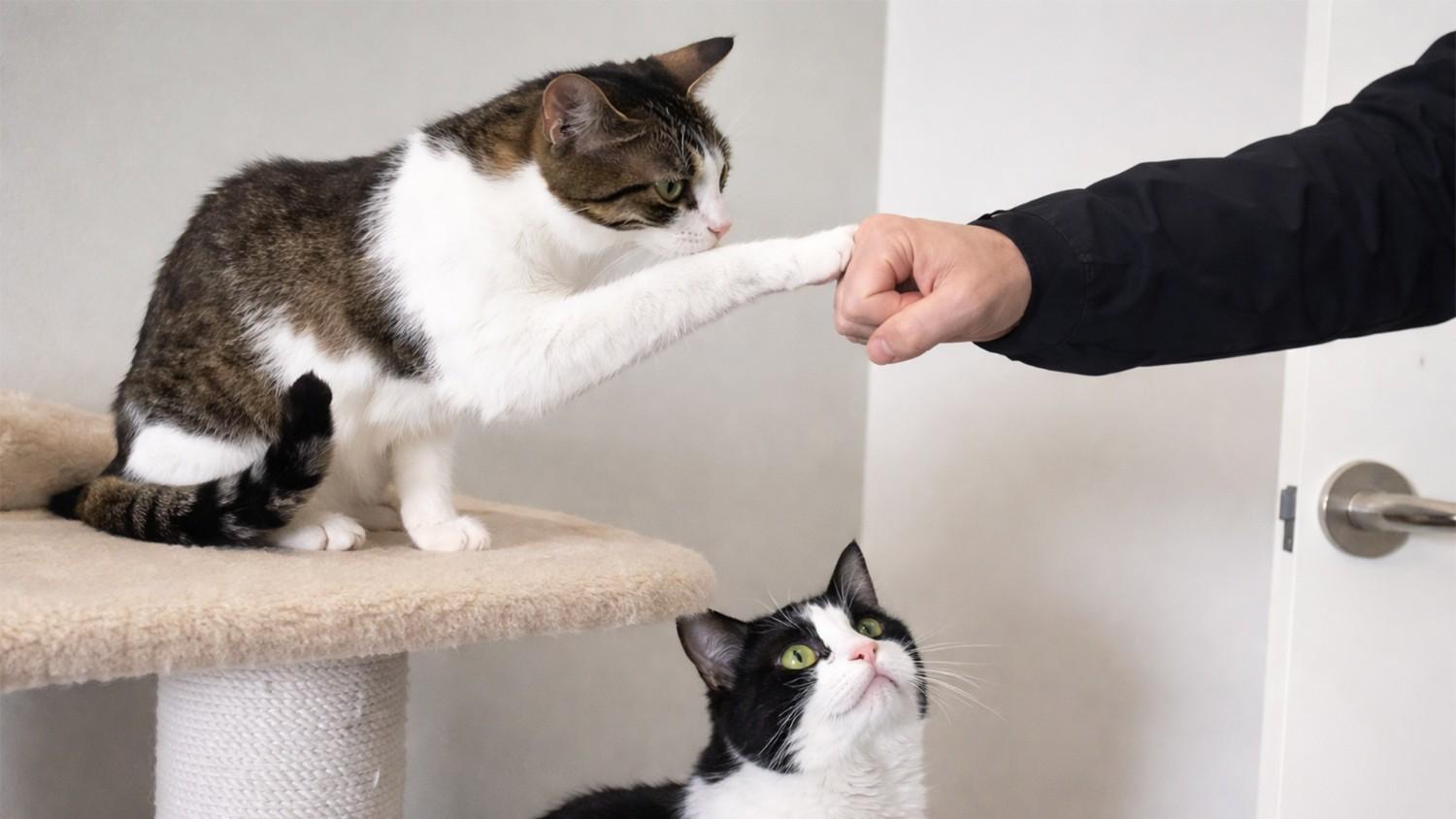When cats agree to a fist bump
