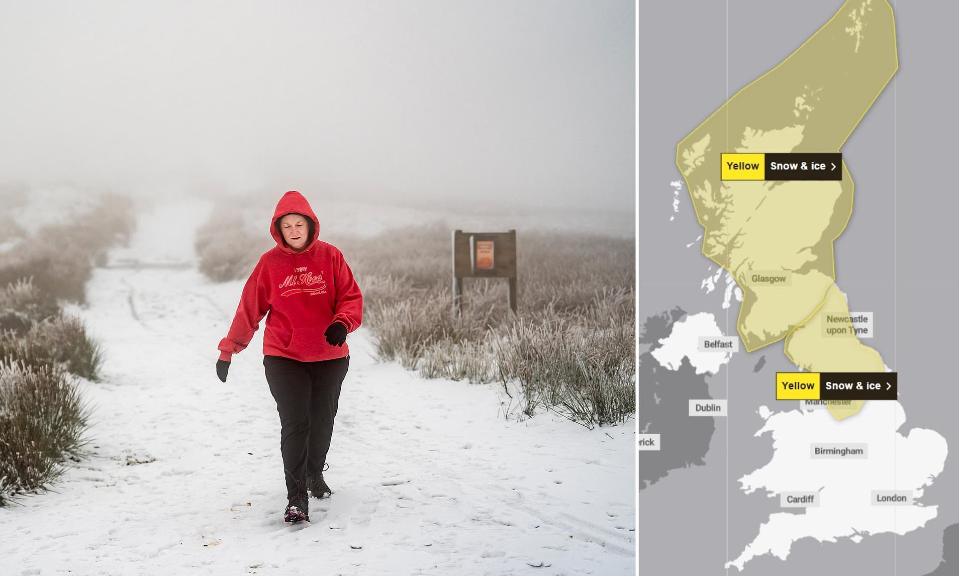Britain braces for heavy snow after 40 days of rain: Met Office warns ...