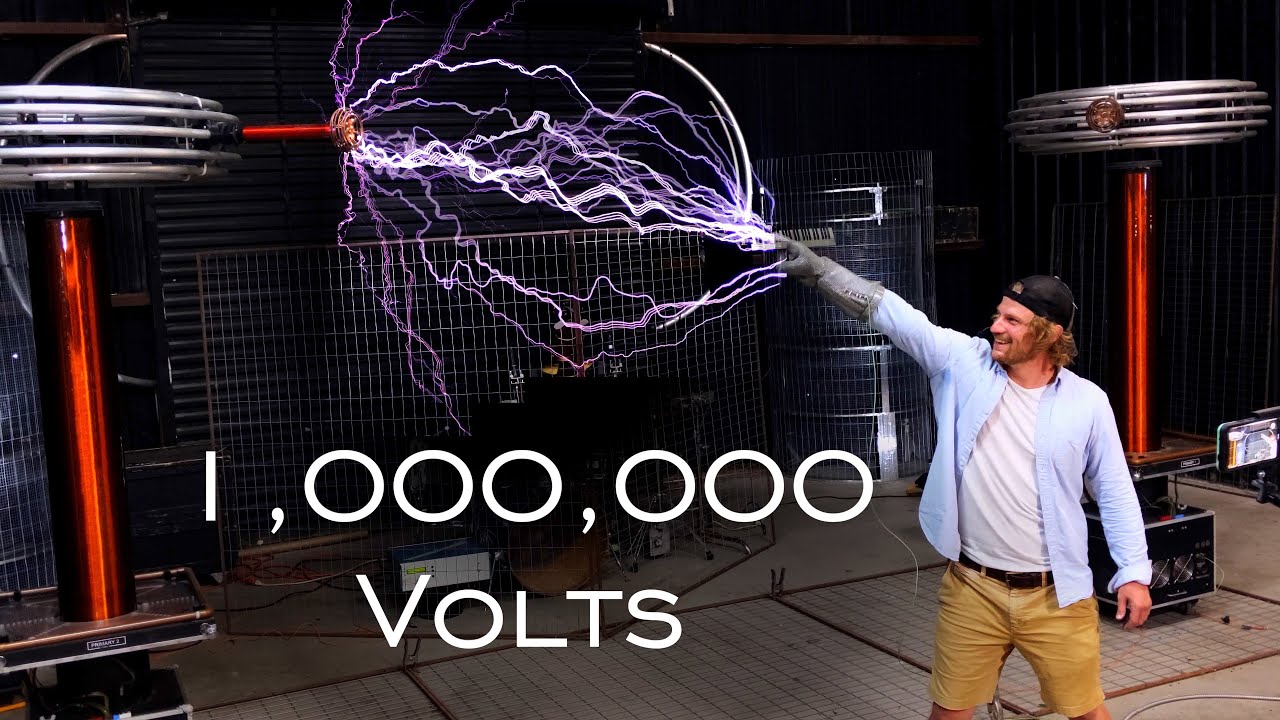Catching lightning from 1,000,000V Tesla coil (ft. ArcAttack)
