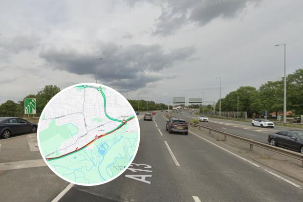 Traffic queues beginning to build after A13 crash near Pitsea Flyover
