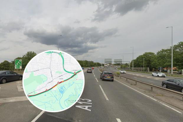 Traffic queues beginning to build after A13 crash near Pitsea Flyover