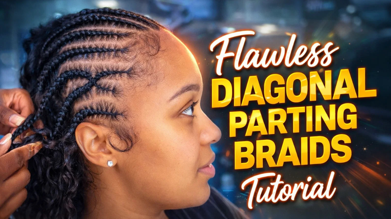 Flawless diagonal parting braids tutorial sleek stylish and effortless