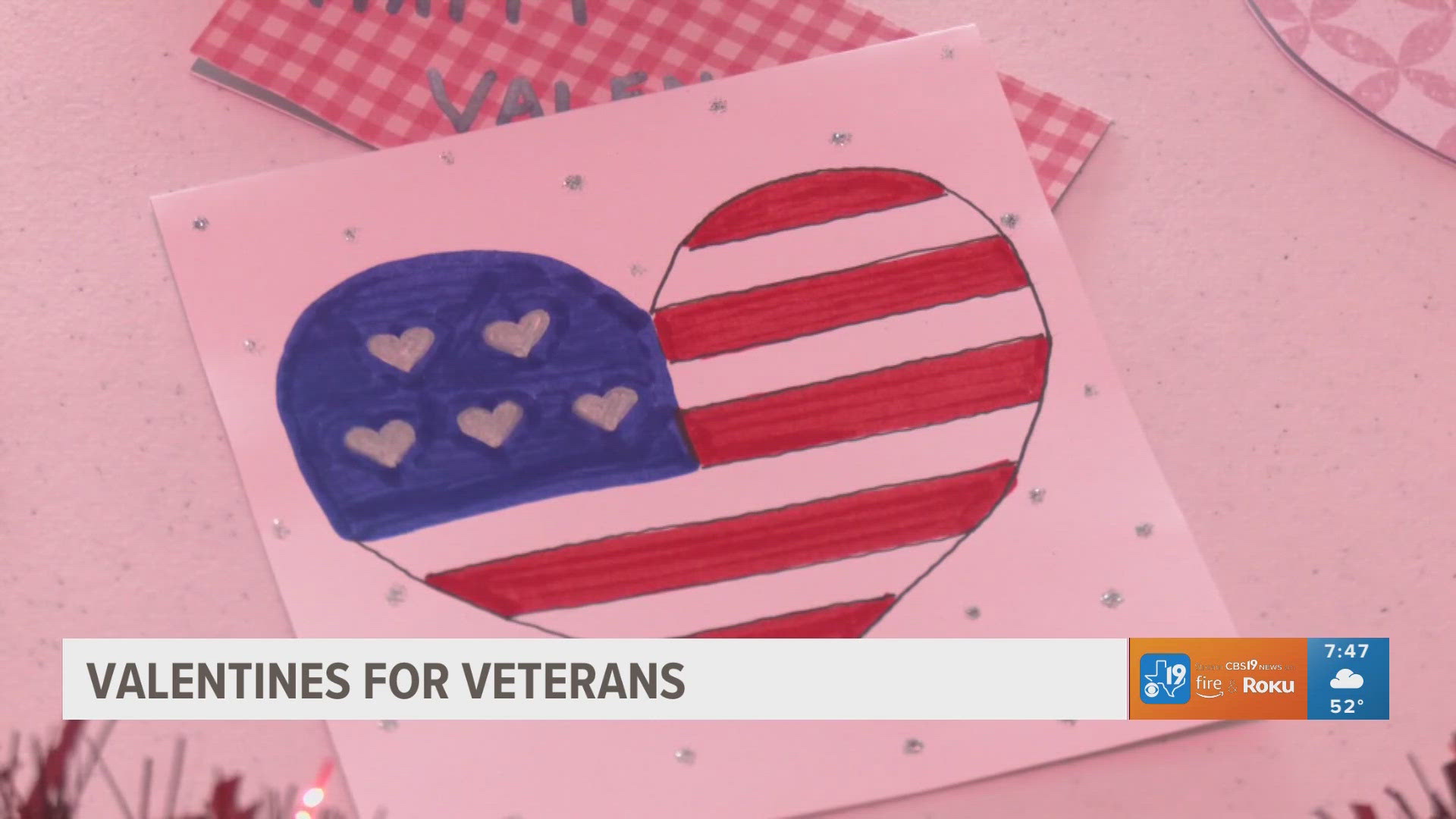 People make handmade valentines for veterans