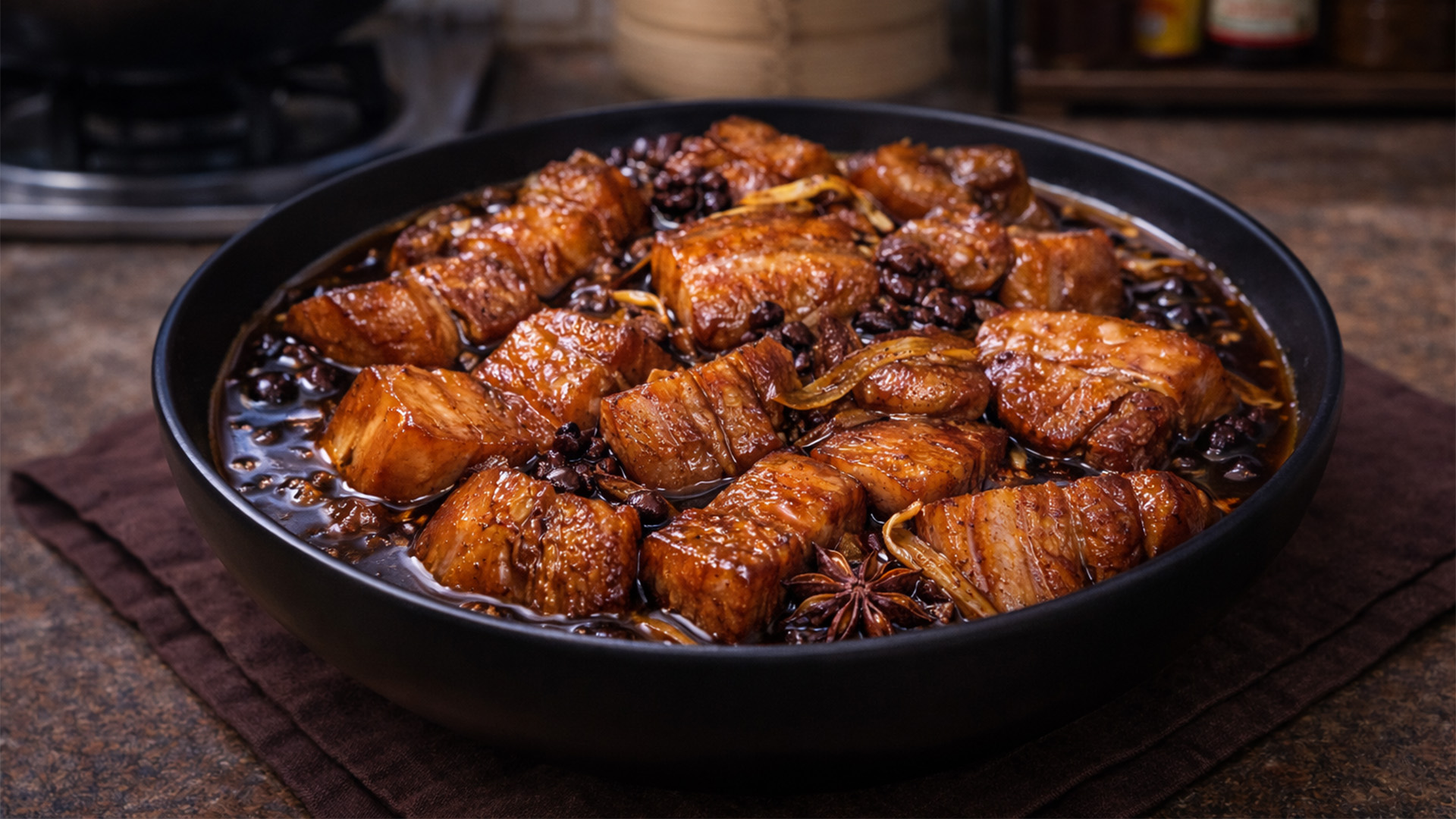 A deeply flavored red braised pork belly recipe