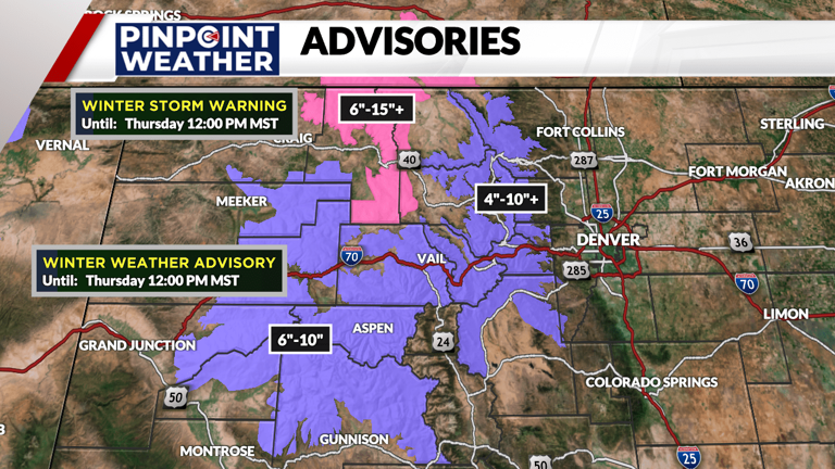 Denver weather: Mountain snow Wednesday, metro sprinkles Thursday