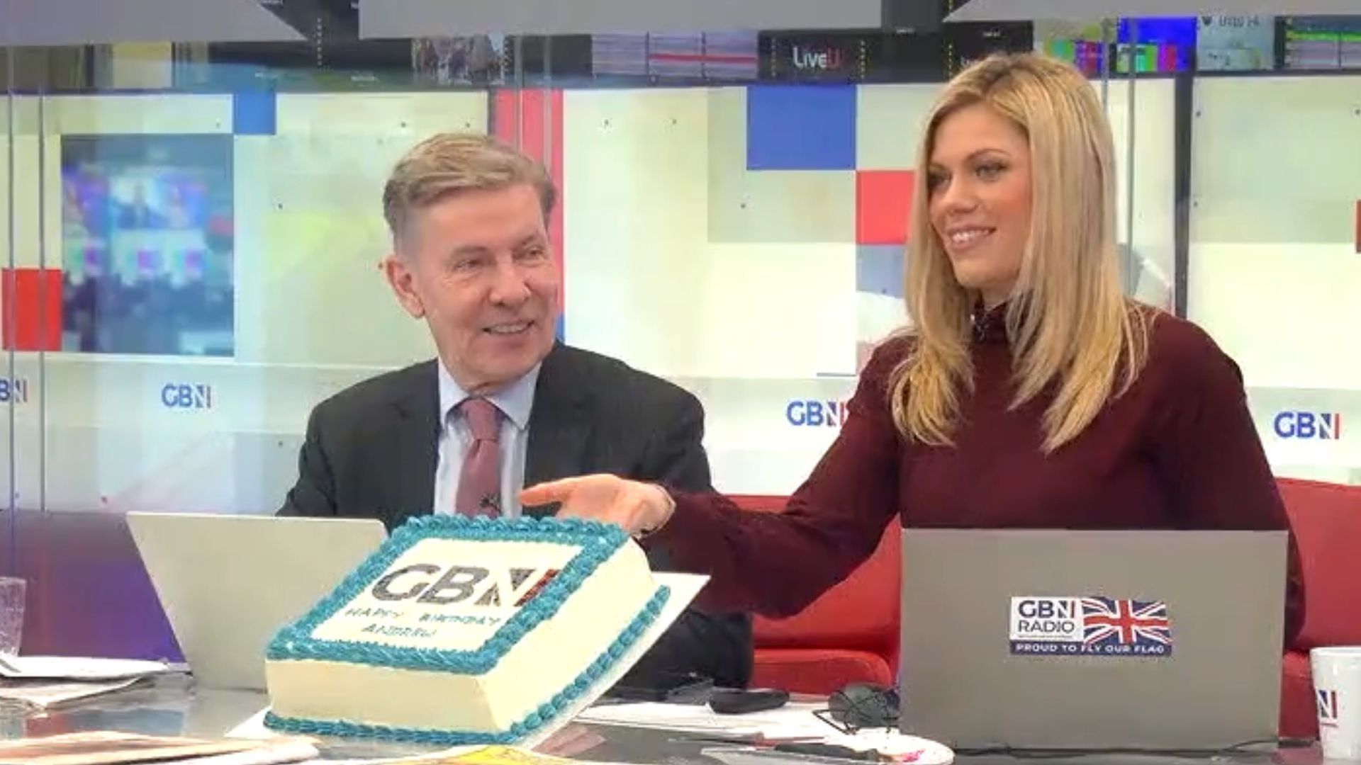 Watch: Andrew Pierce delivered incredible birthday cake live on air