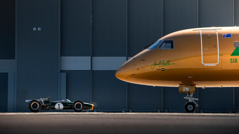 Australian airline celebrates the famous Brabham BT19 F1 car
